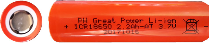 18650 Blue (Dark) Black