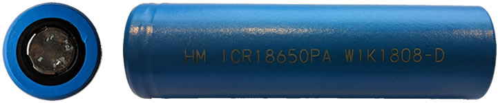 18650 Blue (Dark) Black