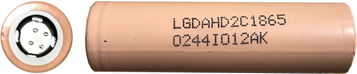 LG LGDAHD2C1865, ICR18650HD2C 18650 Peach White