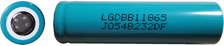 LG LGDBB11865, ICR18650B1 18650 Turquoise White