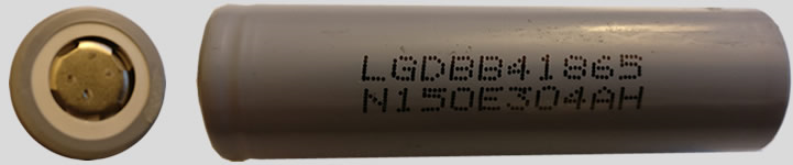 LG LGDBB41865, ICR18650B4 18650 Grey White