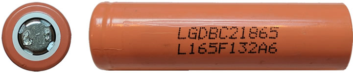 LG LGDBC21865, ICR18650C2 18650 Orange White