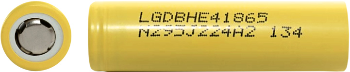 LG LGDBHE41865, INR18650HE4 18650 Yellow White